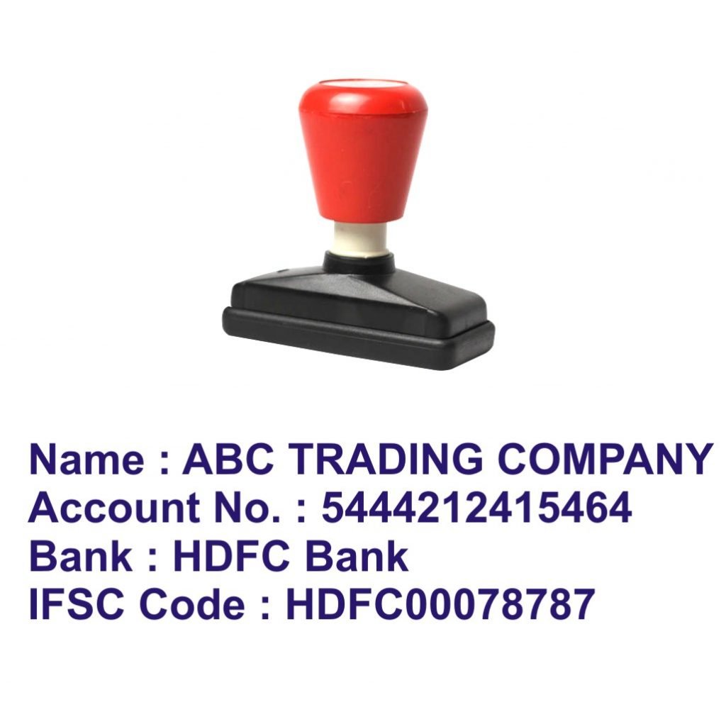 Custom Self Ink Rubber Account Detail Stamps | Online Company Stamp ...