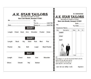 Ladies Tailor Bill Book/ Invoice / Receipt Copy | for Boutique/ Tailoring